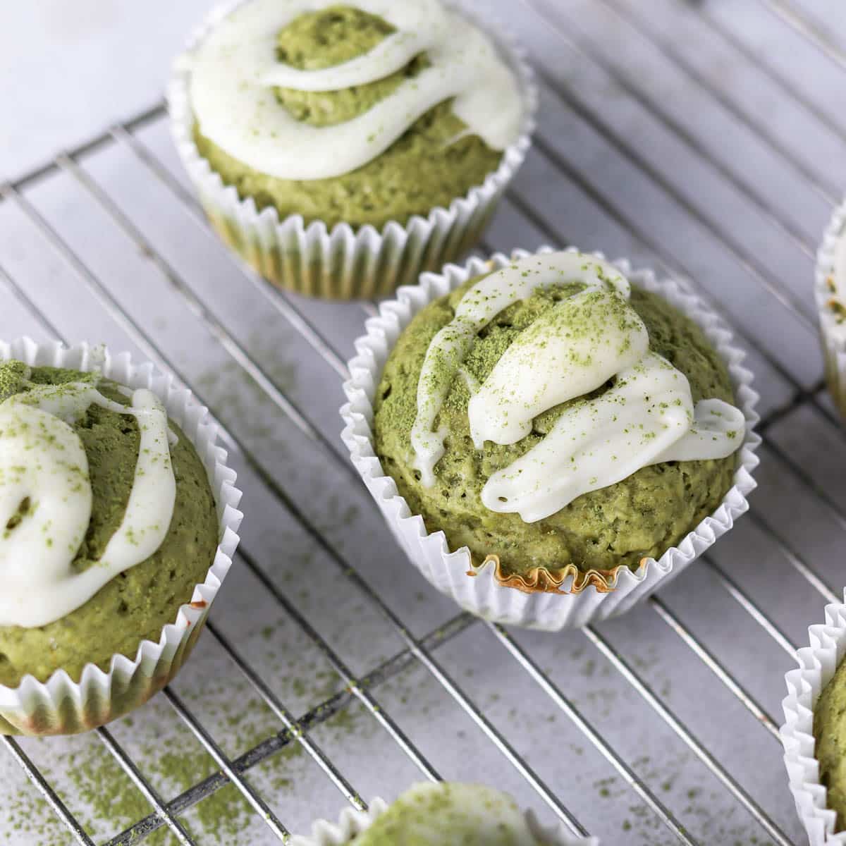Matcha Muffins with Lemon Icing - Monica Nedeff
